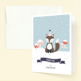 Snow fox birthday card Children's Birthday Party O... | Minted
