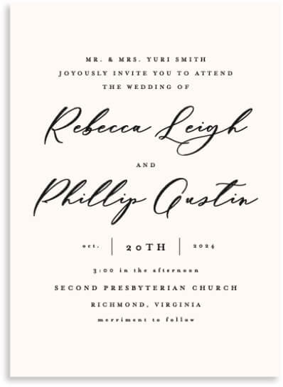 Wedding Invitation Wording Examples Etiquette Minted
