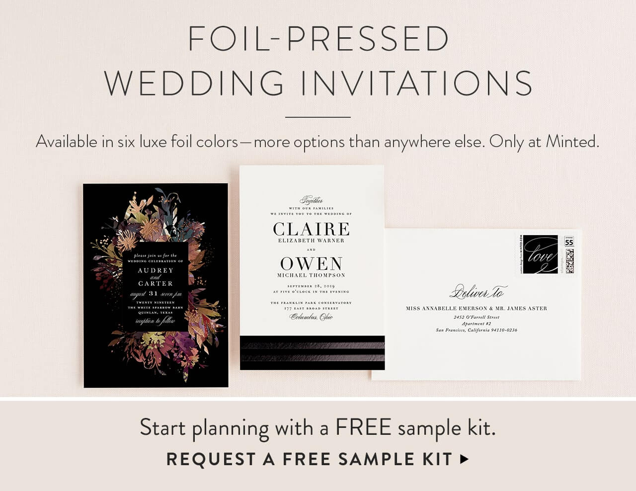 Foil-Pressed Wedding Invitations | Minted