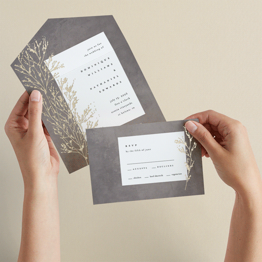 Slight All-in-One Foil-Pressed Wedding Invitations by Kelly Schmidt ...