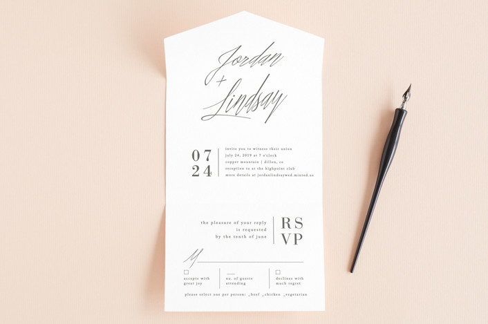 Stacked date All-in-One Wedding Invitations by Amy Kross | Minted