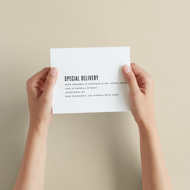 Offset All-in-One Wedding Invitations by Up Up Creative | Minted