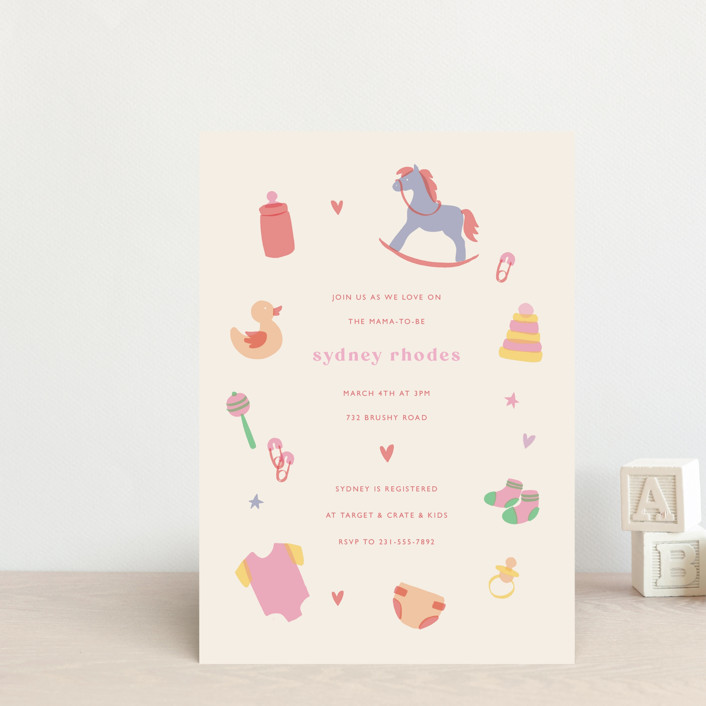 Baby's Trinkets Baby Shower Postcards by Chelsea Petaja | Minted