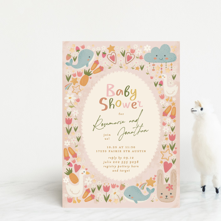 little girls Baby Shower Postcards by Phrosné | Minted