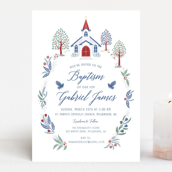 Charming Chapel Surround Baptism and Christening Invitations by Paper ...