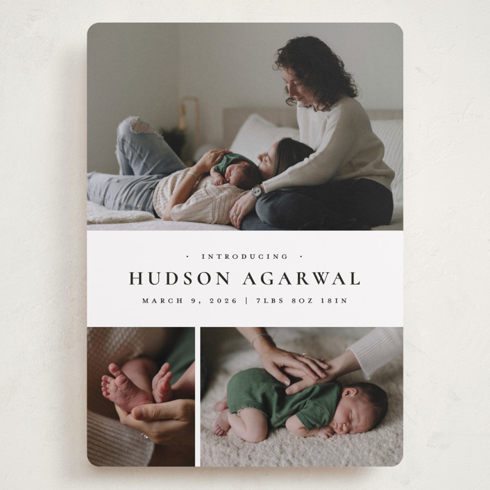 Quartzite Grand Birth Announcements by Wildfield Paper Co | Minted