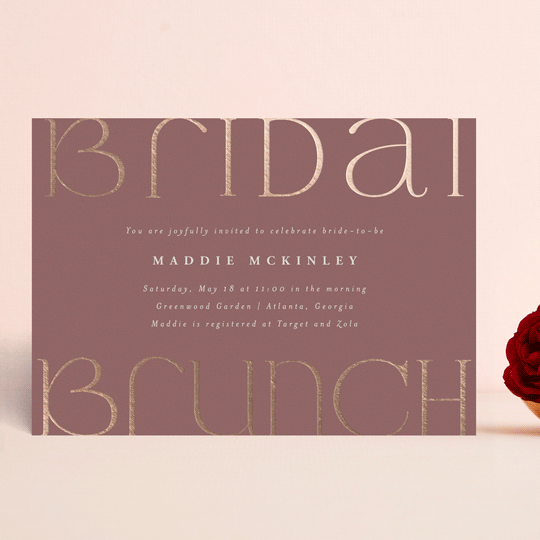 Brunch Border Foil-Pressed Bridal Shower Invitations by Amy Payne | Minted