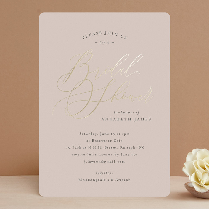 Posh Foil-Pressed Bridal Shower Invitations by Melanie Kosuge | Minted