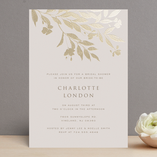 Intentions Foil Pressed Bridal Shower Invitations By Design Lotus Minted