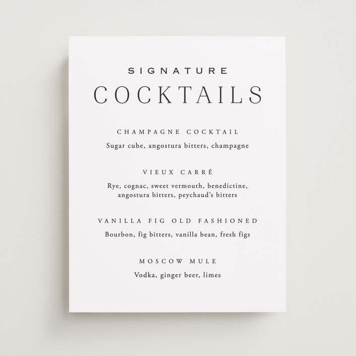 Classy Type Bar Signs by Hooray Creative | Minted