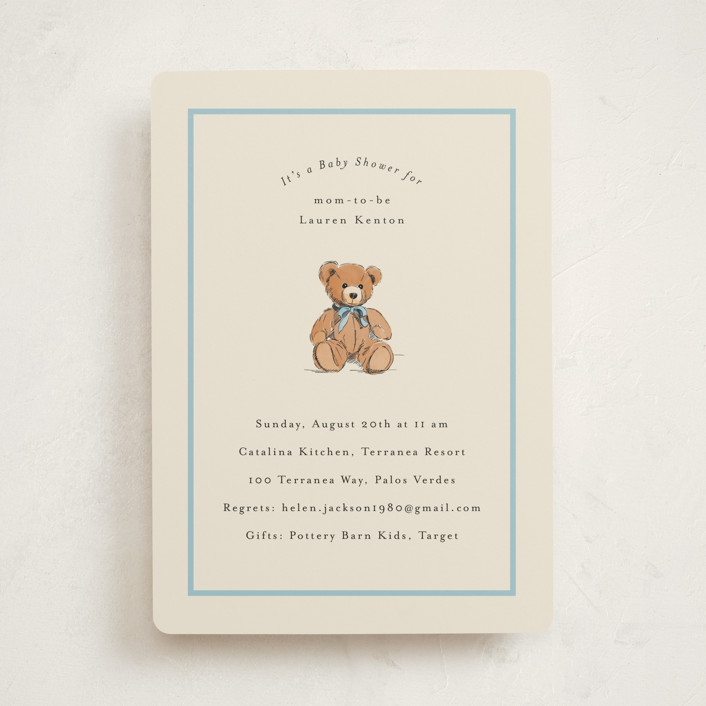 Antique Teddy Bear Baby Shower Invitations by Becky Nimoy Minted
