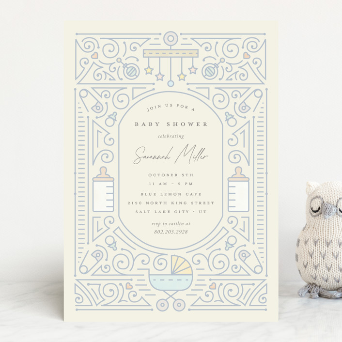 Vintage Frame Baby Shower Invitations by Robert and Stella | Minted
