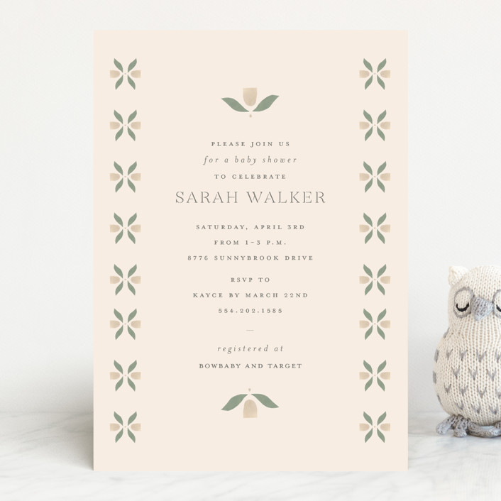 scandinavian flower Baby Shower Invitations by Sara Hicks Malone | Minted