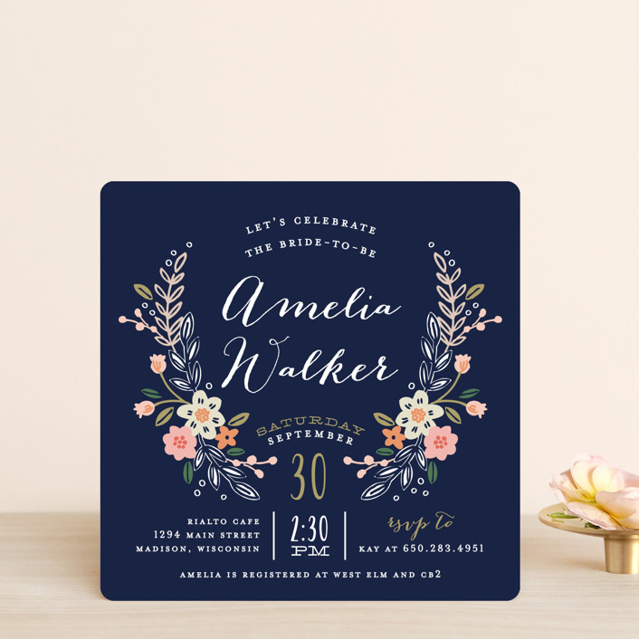 Wildflower Crest Bridal Shower Invitations by Alethea and Ruth | Minted