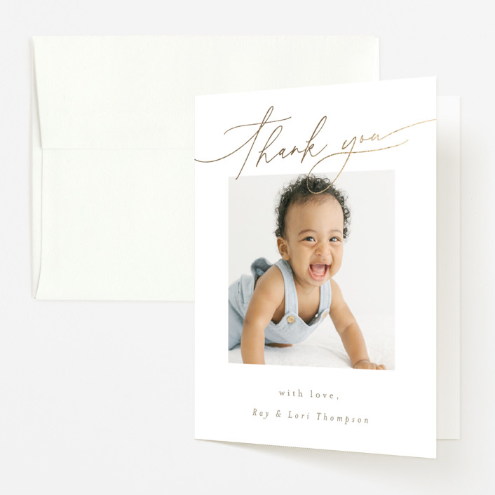 Galleryish Foil-Pressed Birth Announcement Thank You Cards by AK ...