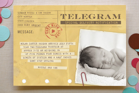 Telegram Birth Announcements | Quality Printables