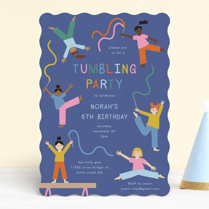 Tumbling Party Children's Birthday Party Invitations by Kelly Ambrose ...