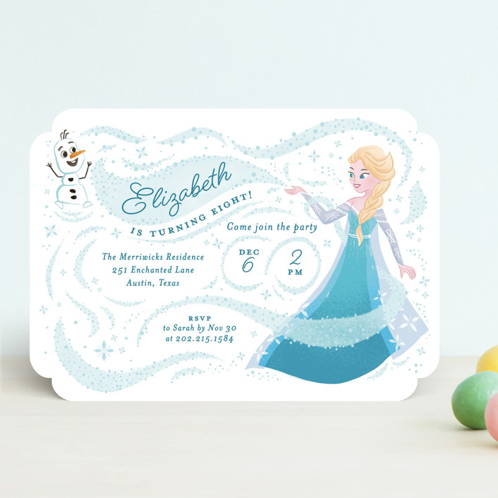 Disney Frozen Snow Sparkles Children's Birthday Party Invitations by ...