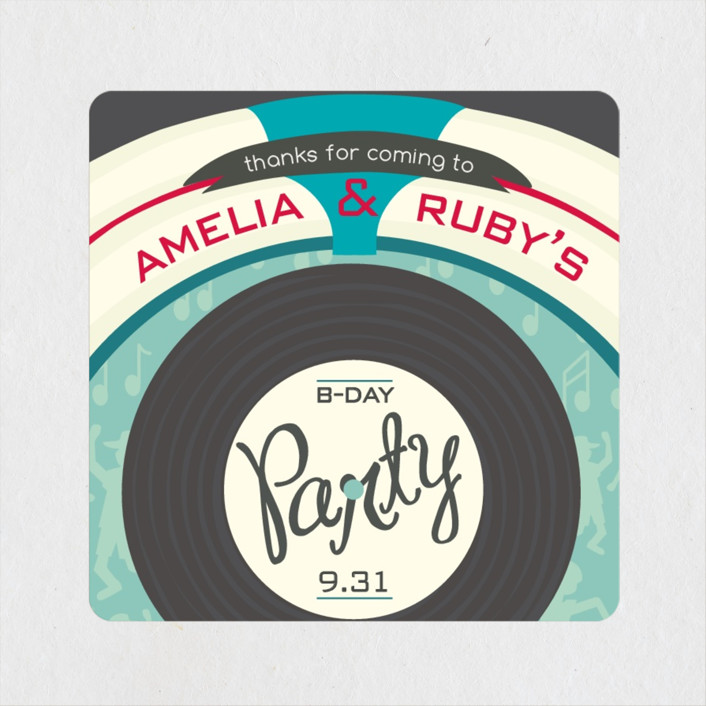 jukebox birthday Children's Birthday Party Stickers by Shannon | Minted