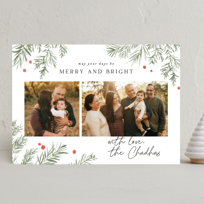 Multi Pine Christmas Photo Cards by Everett Paper Goods | Minted
