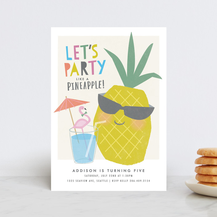 Party like a pineapple Petite Children's Birthday Party Invitations by ...