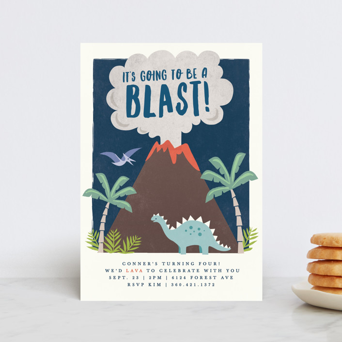 volcano blast Petite Children's Birthday Party Invitations by Karidy ...