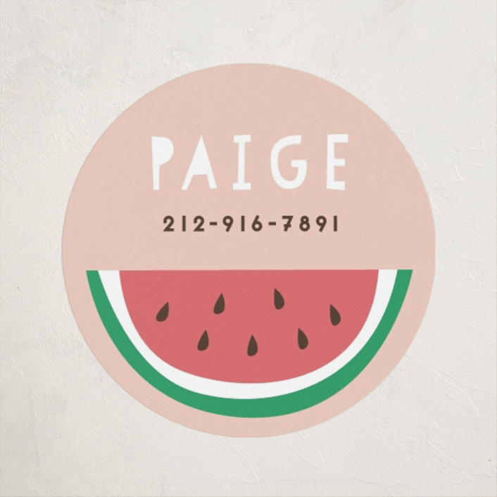 Watermelon Custom Name Labels by peetie design | Minted