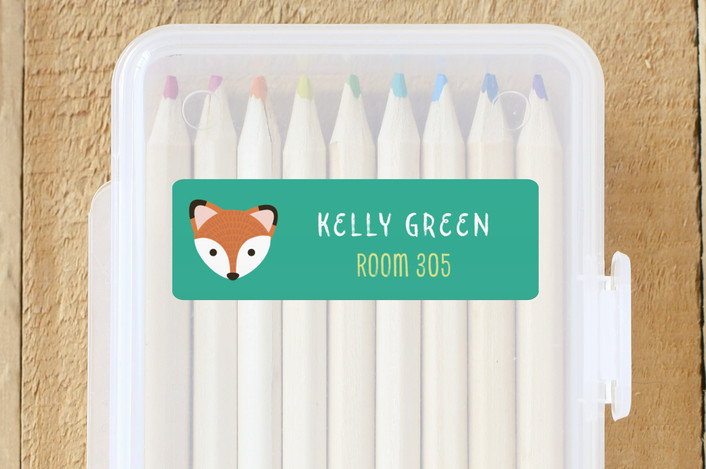 Red Fox Custom Name Labels by Shannon Chen of Four Wet Feet Studio | Minted