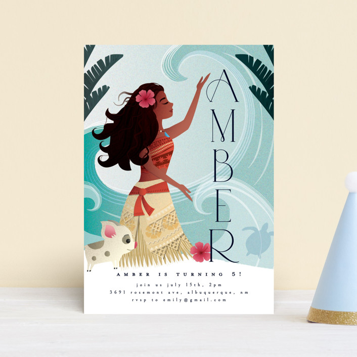 Disney's Moana of Motunui Children's Birthday Party Postcards by Ana de ...