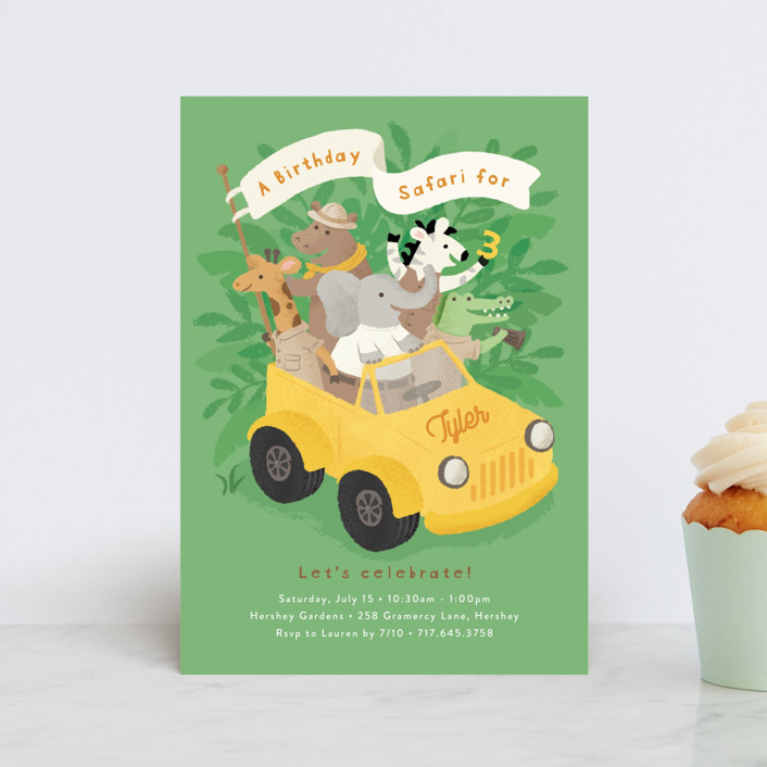 birthday safari Children's Birthday Party Postcards by Jennifer Wick ...