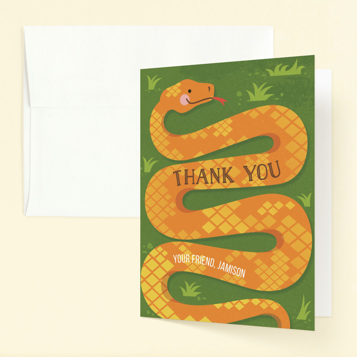 Slithering Snake Childrens Birthday Party Thank You Cards by Jessica ...