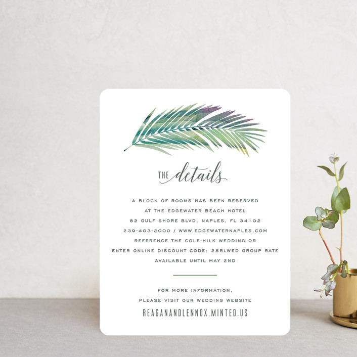 Tropical Foliage Direction Cards by Hooray Creative | Minted