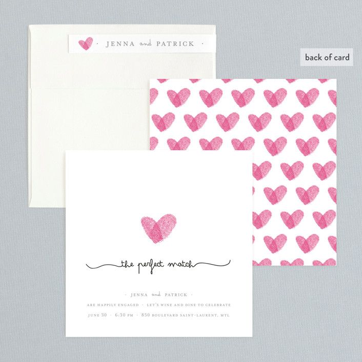 Fingerprint Heart Engagement Party Invitations by Angelene | Minted