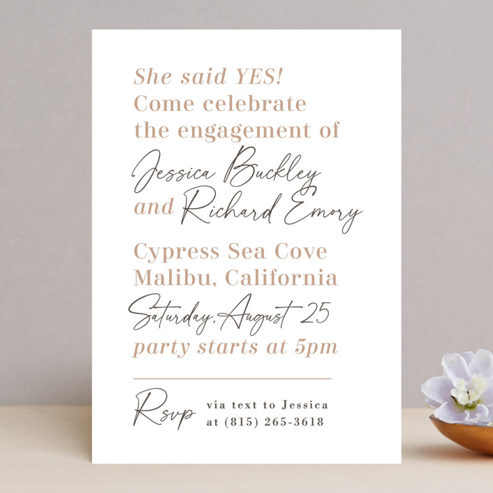 She Said Yes Engagement Party Invitations by Hooray Creative | Minted