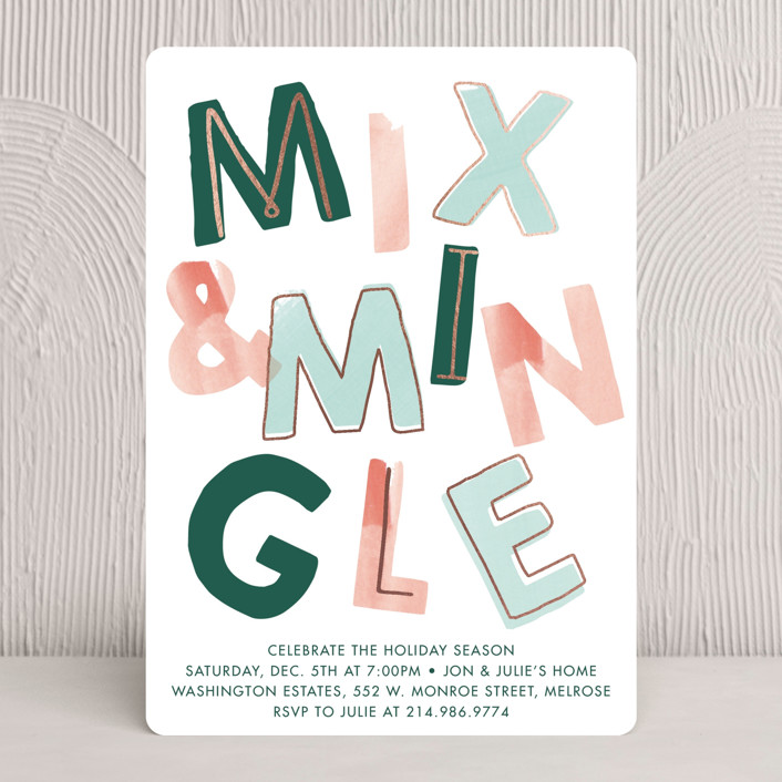 Mix and Mingle Foil-pressed Party Invitation by Baumbirdy | Minted