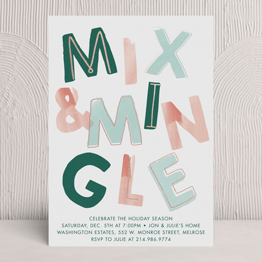 Mix and Mingle Foil-pressed Party Invitation by Baumbirdy | Minted