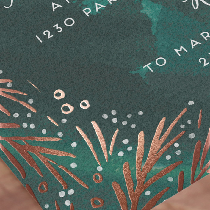 Evergreen Frame Foil-pressed Party Invitation by Alethea and Ruth | Minted