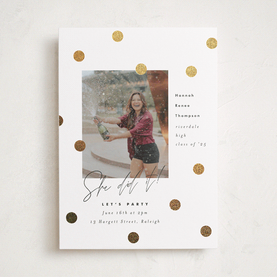 You Did It Foil Pressed Graduation Party Invitations By Pink House Press Minted