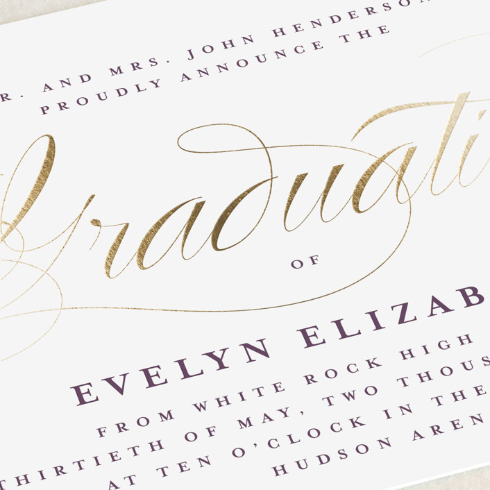 Formal Foil-Pressed Graduation Announcements by Lauren Chism | Minted