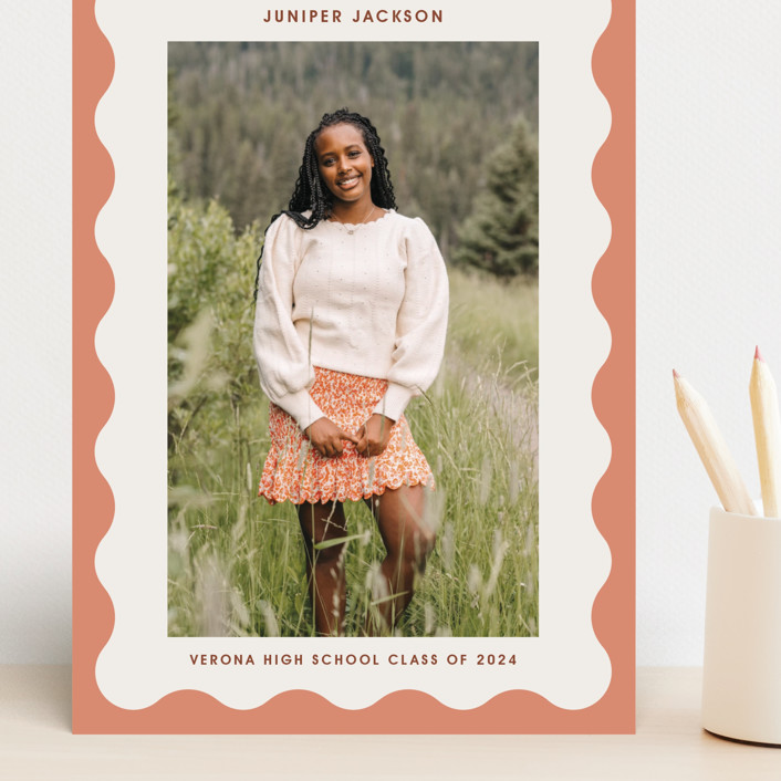 Wavy Frame Grand Graduation Announcements by Kelly Ambrose | Minted