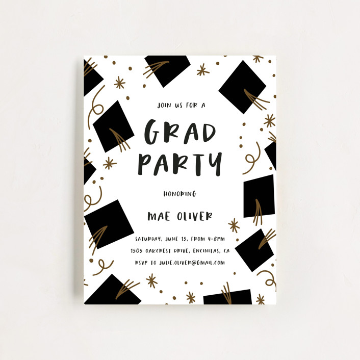 Hats off Graduation Insert Cards by Angela Garrick | Minted