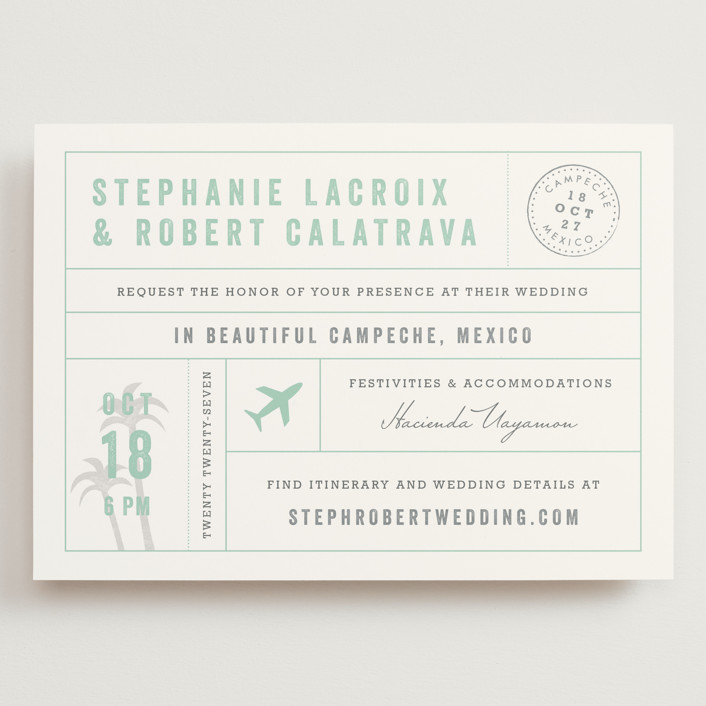 Passport Grand Wedding Invitations by Sarah Curry | Minted