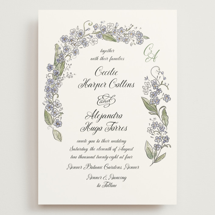 Forget Me Nots Grand Wedding Invitations by Jenna Holcomb | Minted