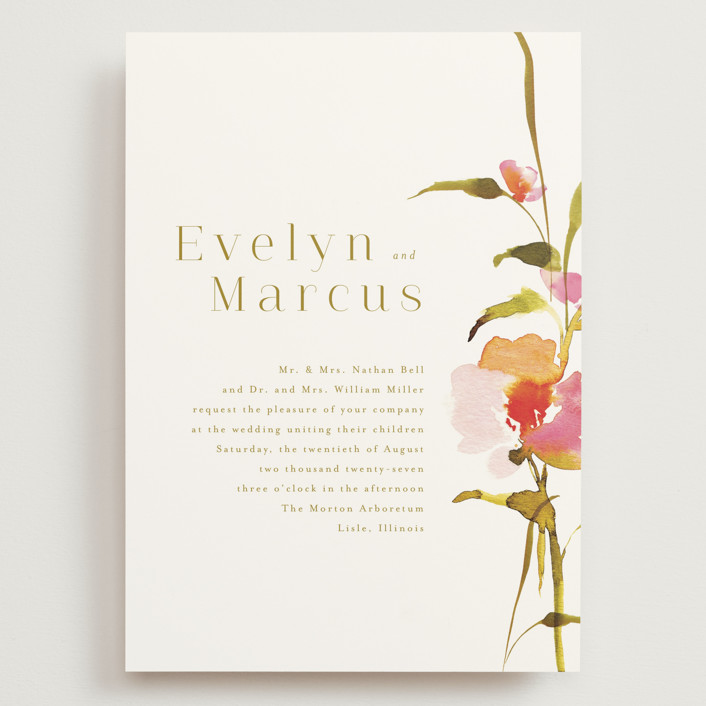 colorwash floral Grand Wedding Invitations by Angela Marzuki | Minted