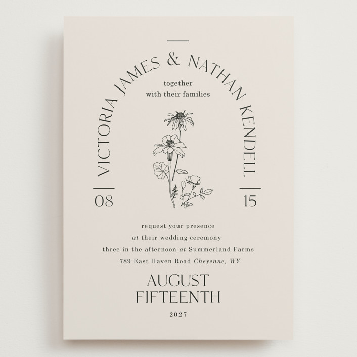 Floral Type Arch Grand Wedding Invitations by Baumbirdy | Minted
