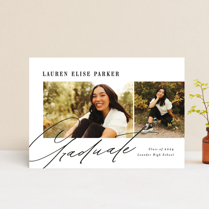 Photo Duo Petite Graduation Announcements by Jessica Corliss | Minted