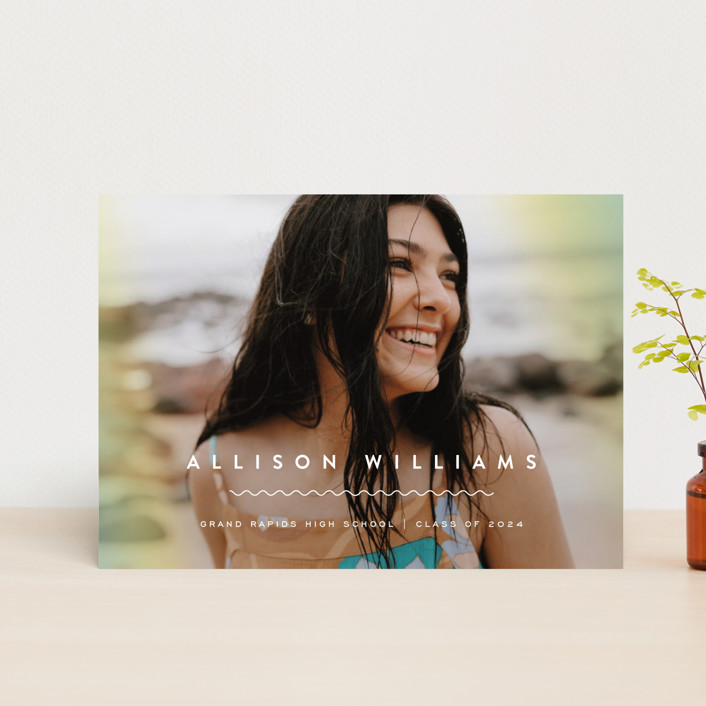 waves Petite Graduation Announcements by Pixel and Hank | Minted