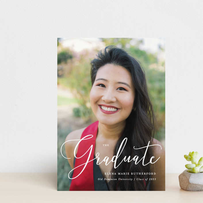 scripted graduate Graduation Petite Cards by Brandy Folse | Minted