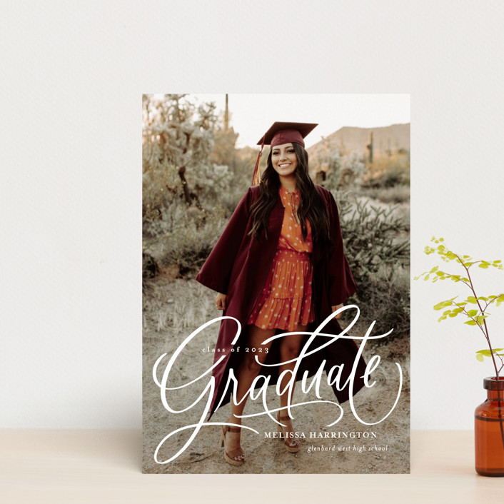 Script Grad Graduation Petite Cards by Erin German | Minted