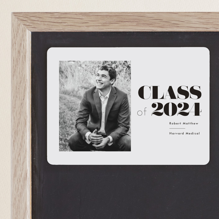 clean Graduation Announcement Magnets by Lori Wemple | Minted